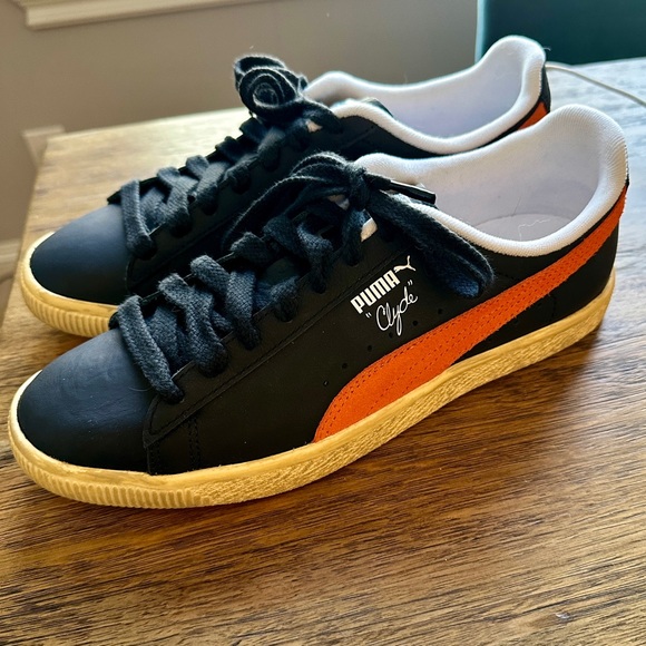 Puma | Shoes | Brand New Puma Vintage Clyde In Black And Orange | Poshmark
